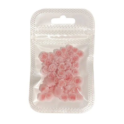 50PCS 3D Mix Sizes Beautiful Blossoming Rose Flowers Resin A