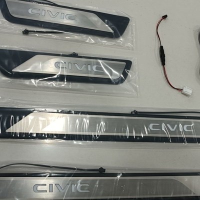 适用于22款十一代思域CIVIC原厂款带灯门槛条冷光型格LED迎宾踏板