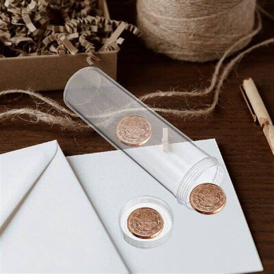 10 Pcs Storage Tubes Clear Collectibles Coin Collecting