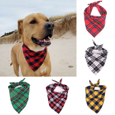 Classic Red Black Plaid Pet Dog Bandana Cat Puppy Kerchief P