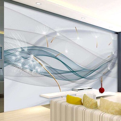 Custom 3D Photo Wallpaper Fashion Lines Dandelion TV Backgr