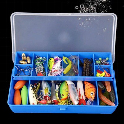 Portable Fishing Tackle Box 11 Compartments Double-deck Stor
