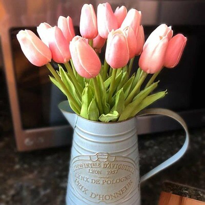 10PCS Tulips Flowers Artificial Tulip Bouquet PE Foam Fake F