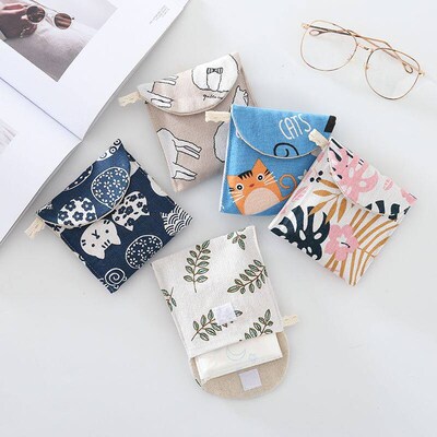 Cute sanitary napkin storage bag large-capacity portable min