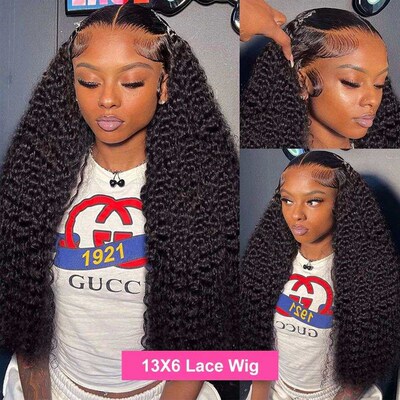40 42 Inch Deep Wave Frontal Wig Full13x4 13x6 HD Lace Front