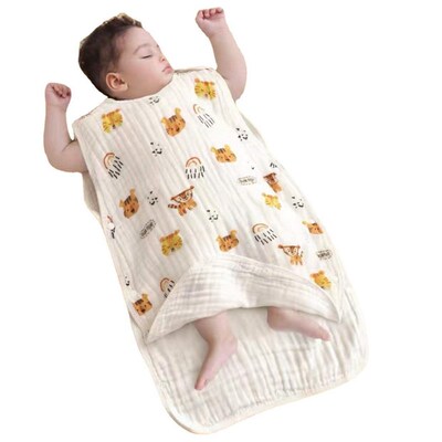 Newborn Gauze Sleeping Bag Thin Two-piece Vest Anti-kick Qui