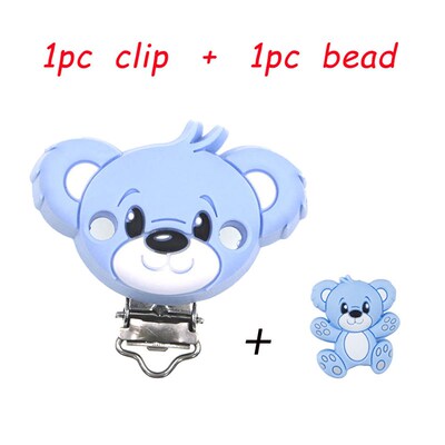 Kovict 2Pcs/Lot Cartoon Animals Silicone Beads Clips Dummy H