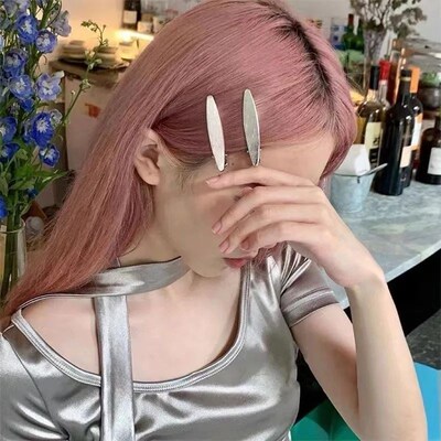 4/24Pcs Silver Y2k Hair Clips for Women Elegant Metal Duckbi