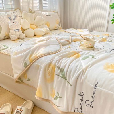 Summer latex mat summer quilted four-piece ice silk air-cond