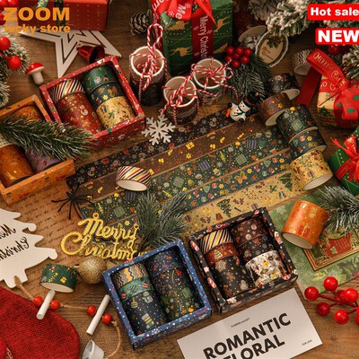 6 Rolls Christmas Washi Tape,Holiday Masking,Gift Wrapping