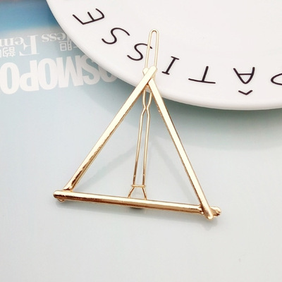 Fashion Geometric Mental Hairpins for Girls Triangle Moon Ha