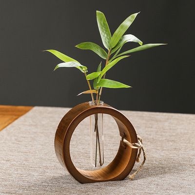 1pc Handmade Bamboo Vase Plant Vintage Flower Pot Natural Ba