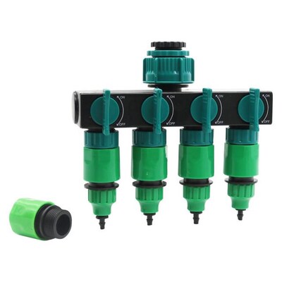 Garden Irrigation 4-way Tap Hose Splitter Garden Drip 4/7 or