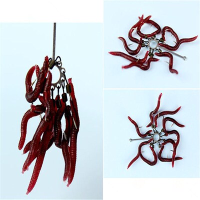 Aorace 20/50PCS Fishing Lures Lifelike Fishy Smell Red Soft