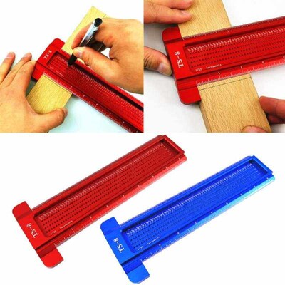 8inch Precision Aluminum T-type Square Hole Ruler Scriber Li