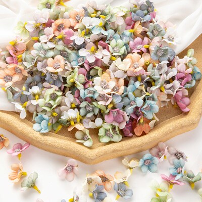 50PCS 3Cm Artificial Flowers for Scrapbook Diy Candy Box Wed