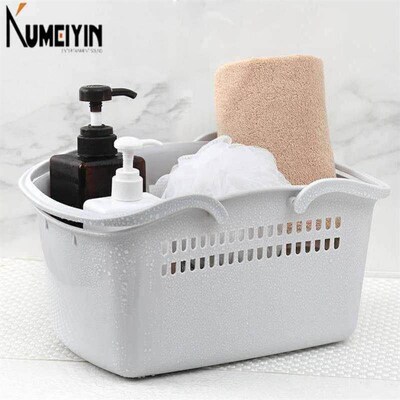 Portable bath basket bathroom receiving basket plastic