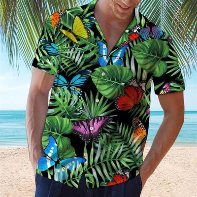 Hawaiian Shirts Red Tropical Shirts Floral Men Dazn ops Summ