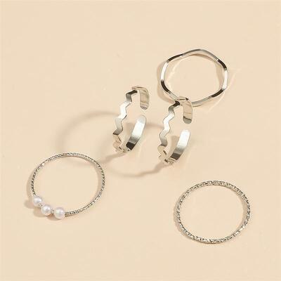 5Pcs/Set Fashion Tiny Wave Ring Set for Women rend Personali