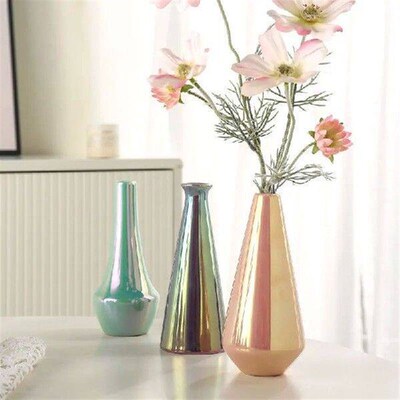 Electroplated Ceramic Vase Advanced Sense Table Solid Color