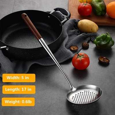 Wok Spatula And Ladle,Skimmer Ladle Tool Set, 17Inches