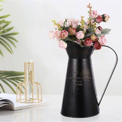 Iron Vase Flower Arrangement Bouquet Decorative Metal
