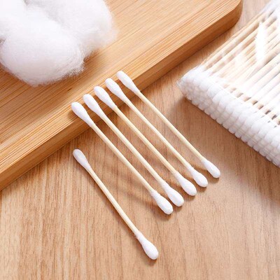 Double-headed disposable cotton swab ear-pulling cotton swab