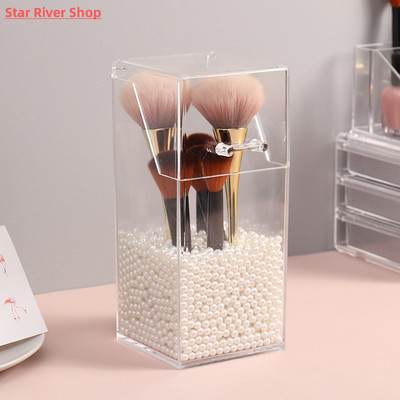 Pearl Cosmetic Brush Holder Transparent Acrylic Cosmetic Bru