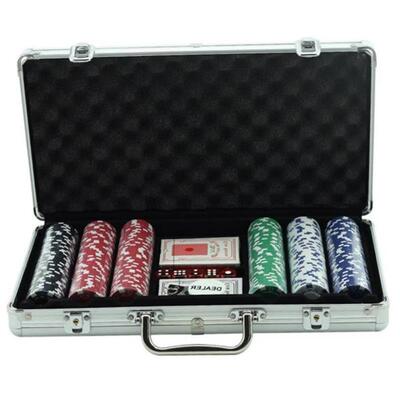 texas hold em poker set aluminum case 500 dice chips赌注牌