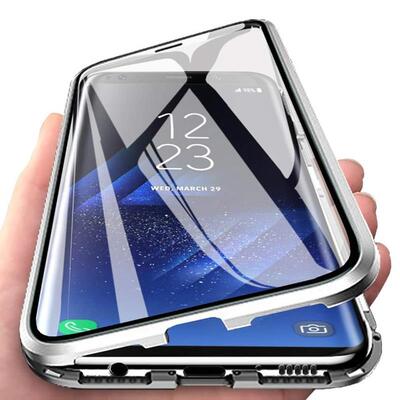 360 Magnetic Adsorption Double Sided Glas Metal Case For Sam