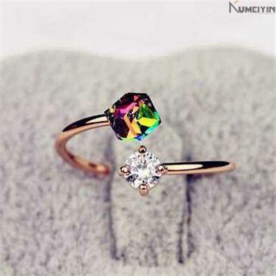 -valentine's day gift diamond rose gold zircon ring ring