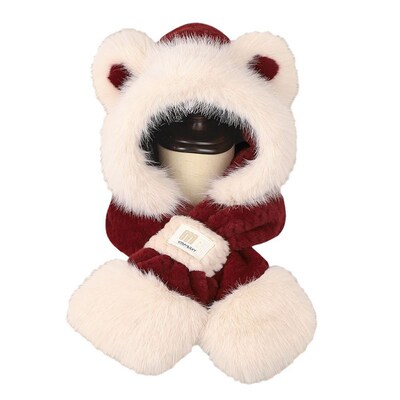 Cute little bear with fluffy ears, childrens autumn and