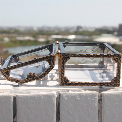 Plastic Transparent Pirate asure Box Crystal Gem Jewelry Box