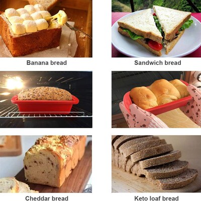 Silicone Bread Loaf Pans Baking Mold Meatloaf Cake Tray