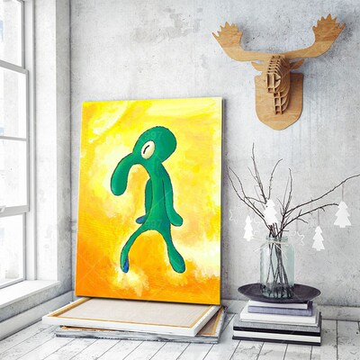Bold And Brash Gallery Art  Painting Poster Squidward Wall A