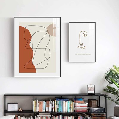 Nordic Abstract Line Living Room Decorative Painting Combina