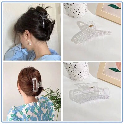 Large Clear Claw Clips Thick/Thin Hair Big Matte Banana Jumb