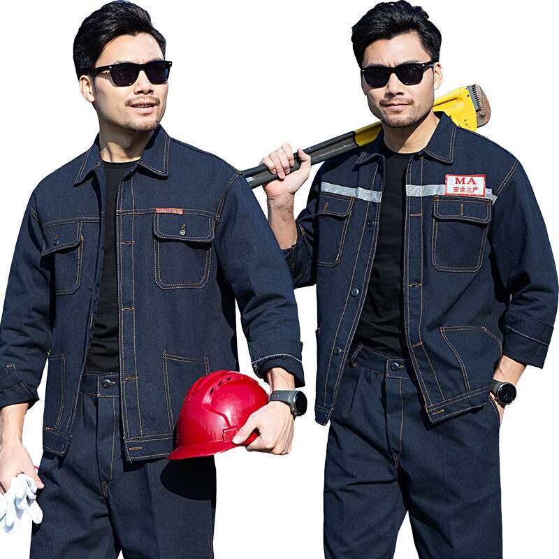 Cowboy Work Clothes Suit Mens Wear-resistant Coal Mine Flam