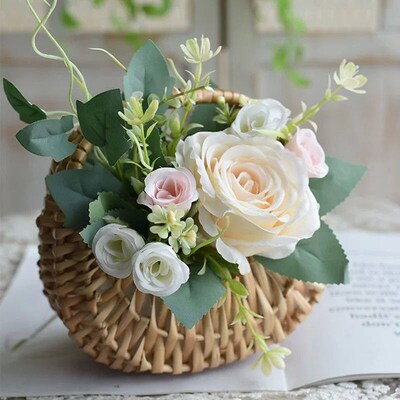 Small Flower Basket Willow Rattan Woven Basket Wicker Half M
