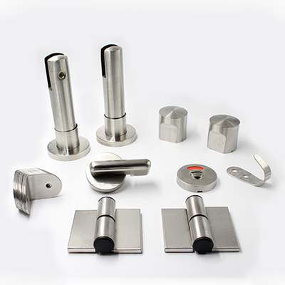 公共卫生间隔断配件板式厕所连接支架30不锈钢平门叠门装