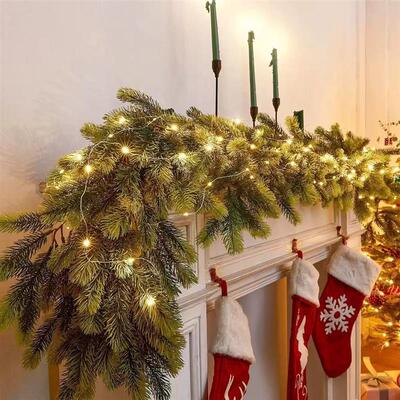 Christmas PE Cedar Garland, Xmas Vine Table Home Decoration