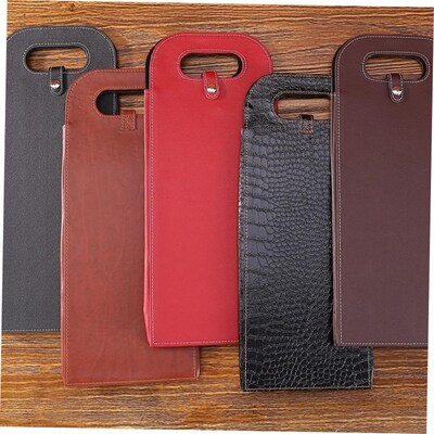 Red wine leather box single gift box tote bag wine packagin