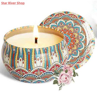 Smokeless Tinplate Scented Candles Gift Set Natural Soy Wax