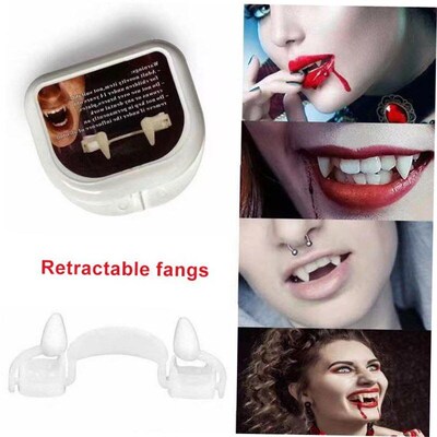 New Halloween Cosplay Retractable Vampire Teeth Dentures