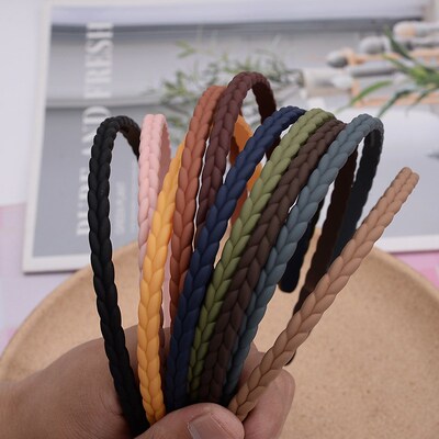 2023 New Fashion Frosted Solid Color Braid Headband Hairband