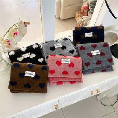 Autumn Winter Sweet Heart Childrens Scarves 3-14Y Thick War