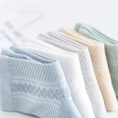 5Pairs/lot 0-12 Kids Socks Summer Cotton Jacquard Baby Socks