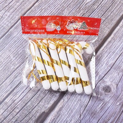 7cm Plastic mini Christmas Canes Tree Decoration Pendant
