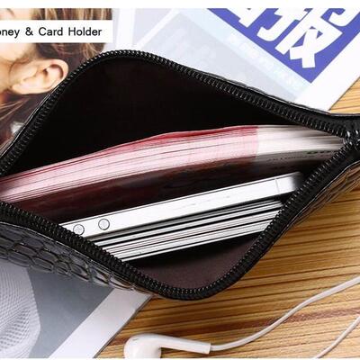 1PC Women PU Clutch Long Casual Wallet  Litchi Grain Coin Pu