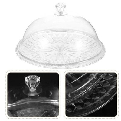 Cake Stand with Dome Lid Snack Serving Tray Covered Fruit